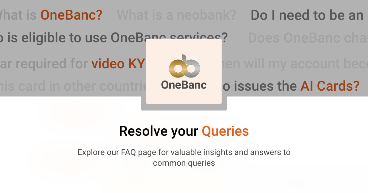 FAQ - OneBanc
